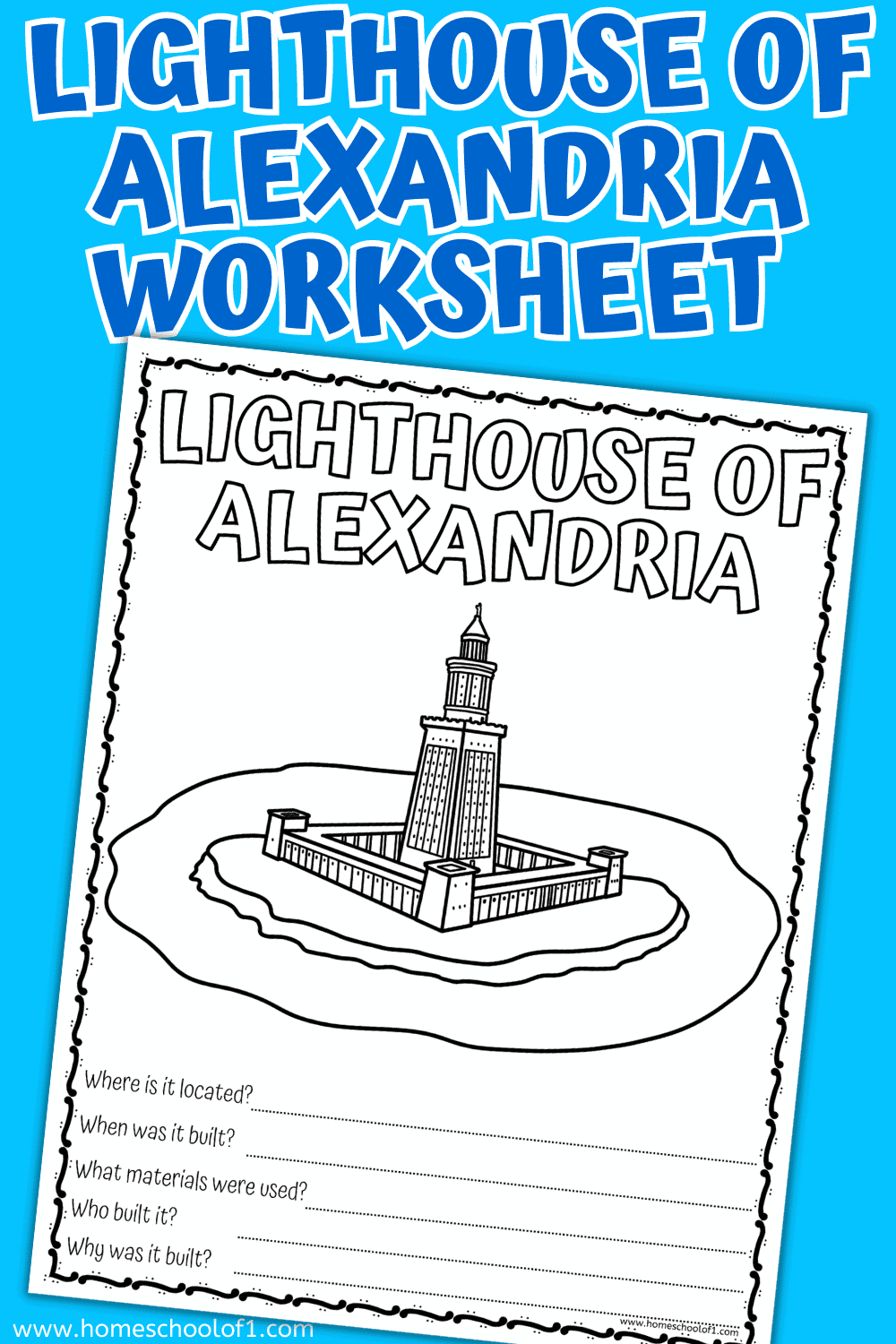 Lighthouse of Alexandria Worksheet & Fun Facts for Kids