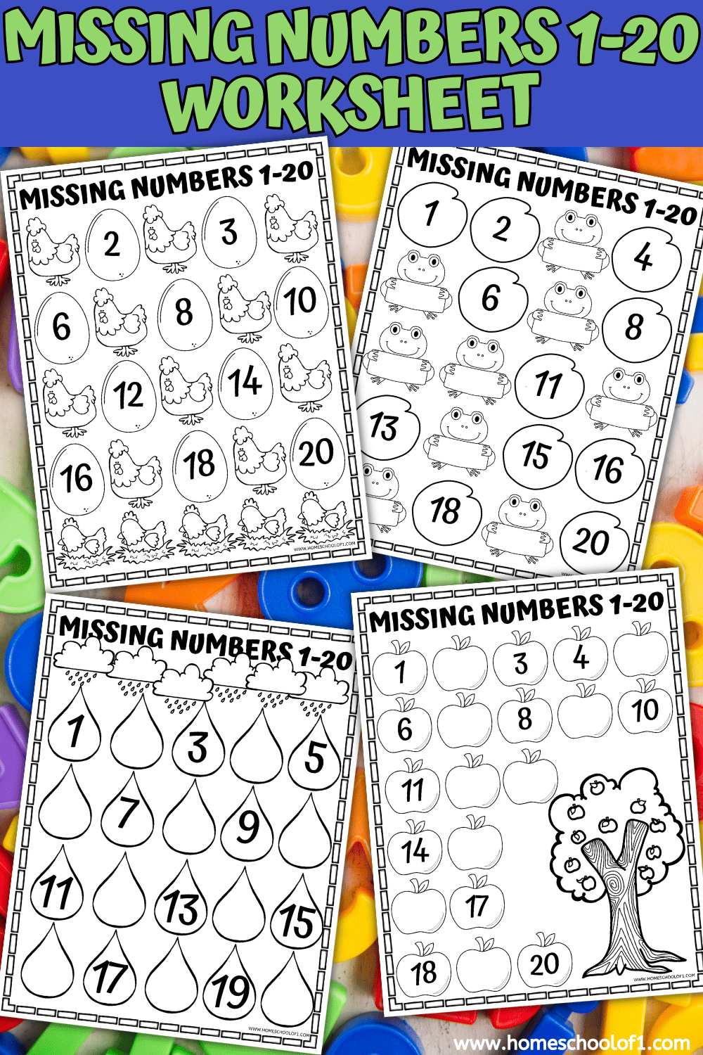 Free Missing Number Worksheets | 1-20