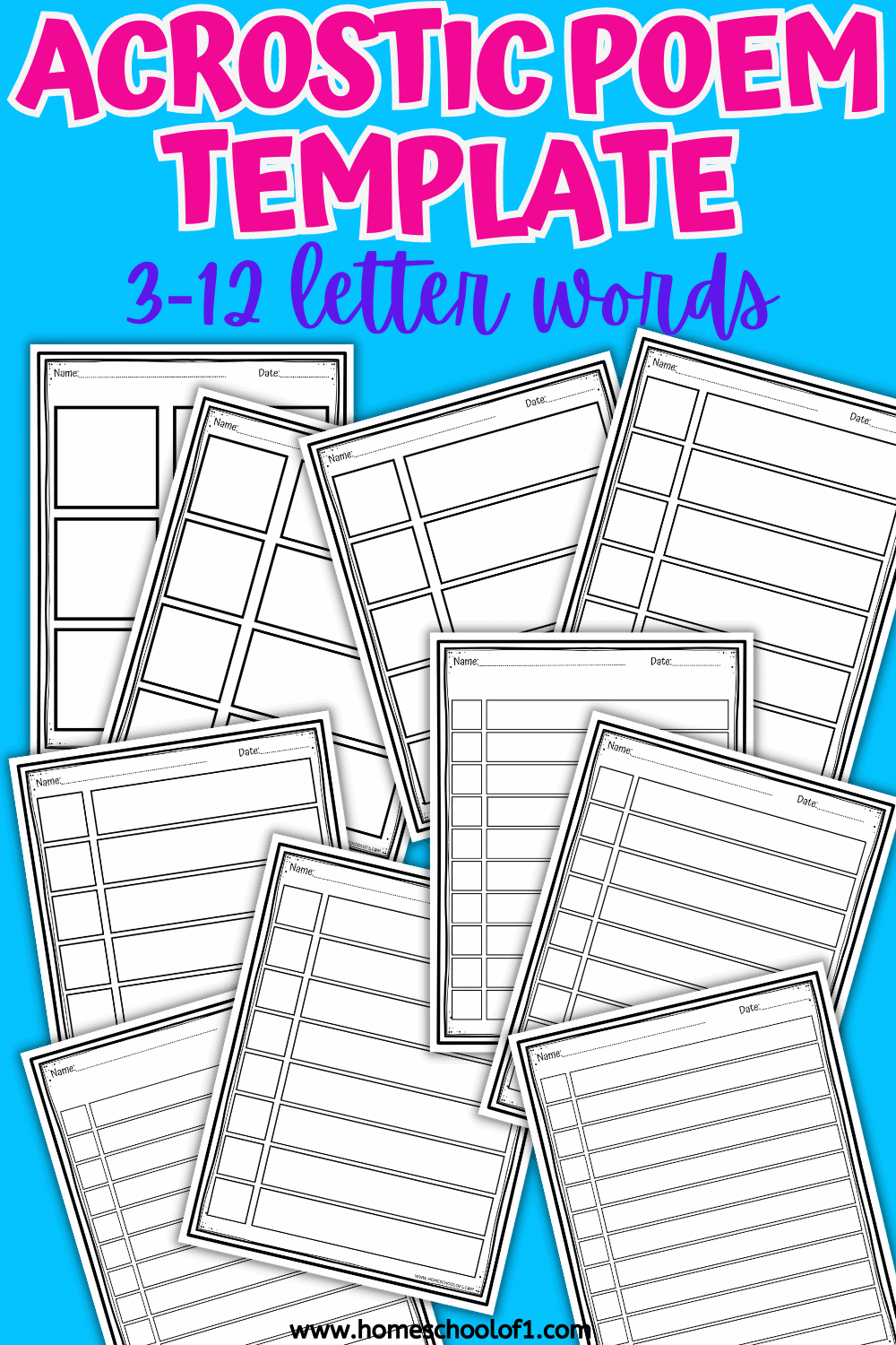 Acrostic Poem Template (10 Free Printables)
