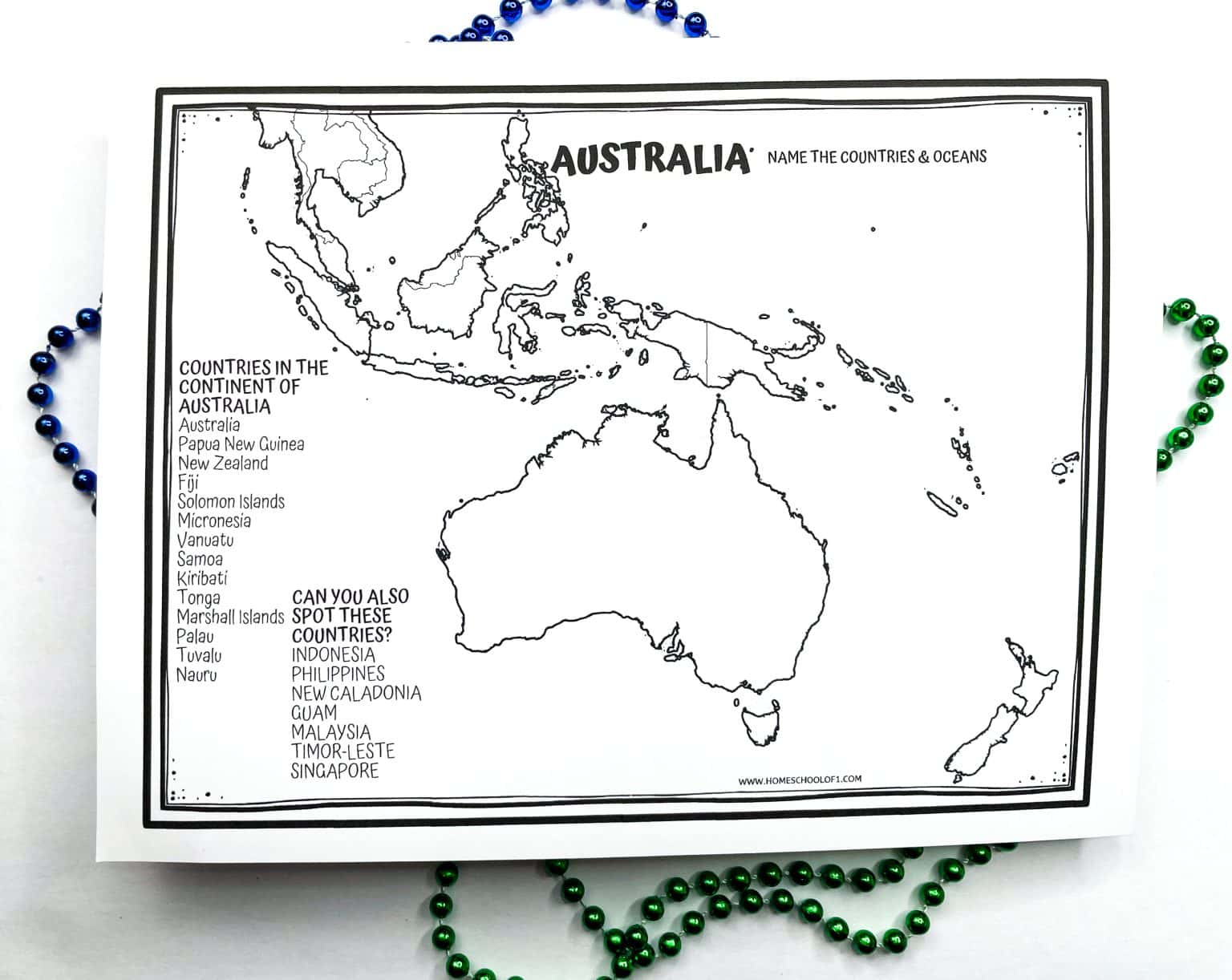 7 Continent of Australia and Oceania Worksheets
