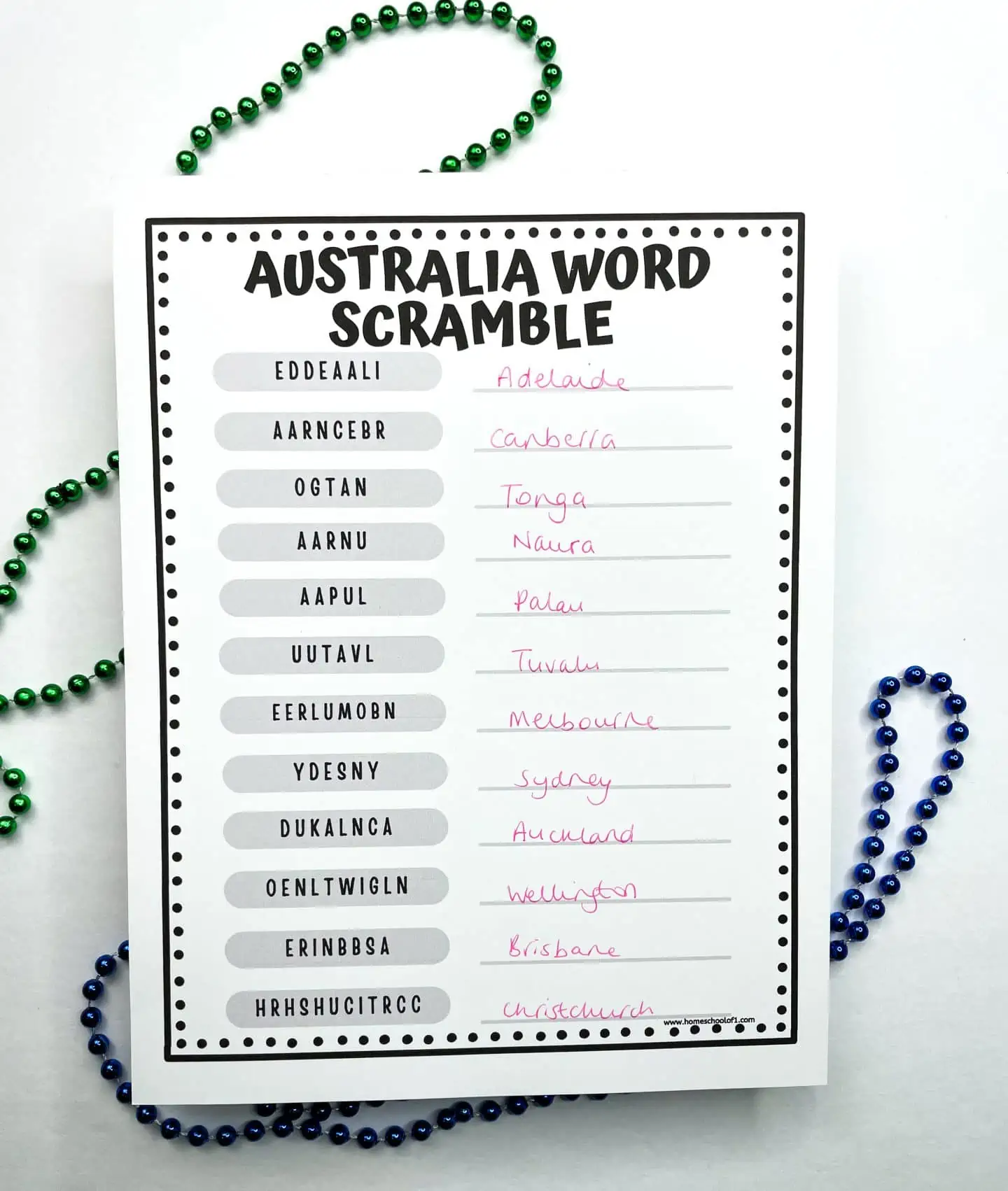 7 Continent of Australia and Oceania Worksheets