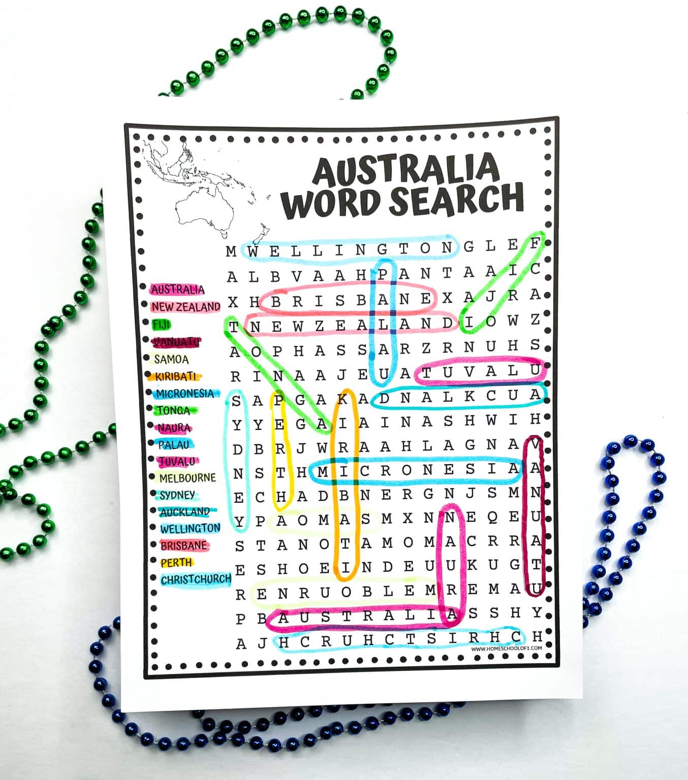 7 Continent of Australia and Oceania Worksheets