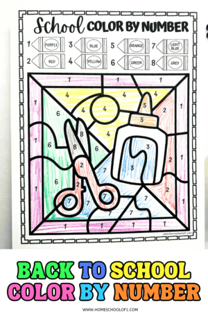 Free Back to School Color by Number Printables