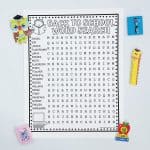 Free Back to School Word Search Printable