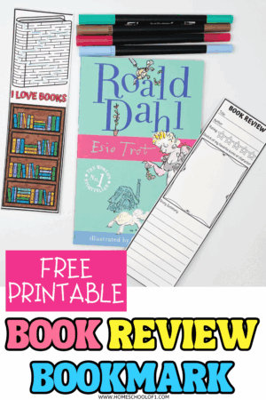 Free Book Review Bookmark Printable for Kids