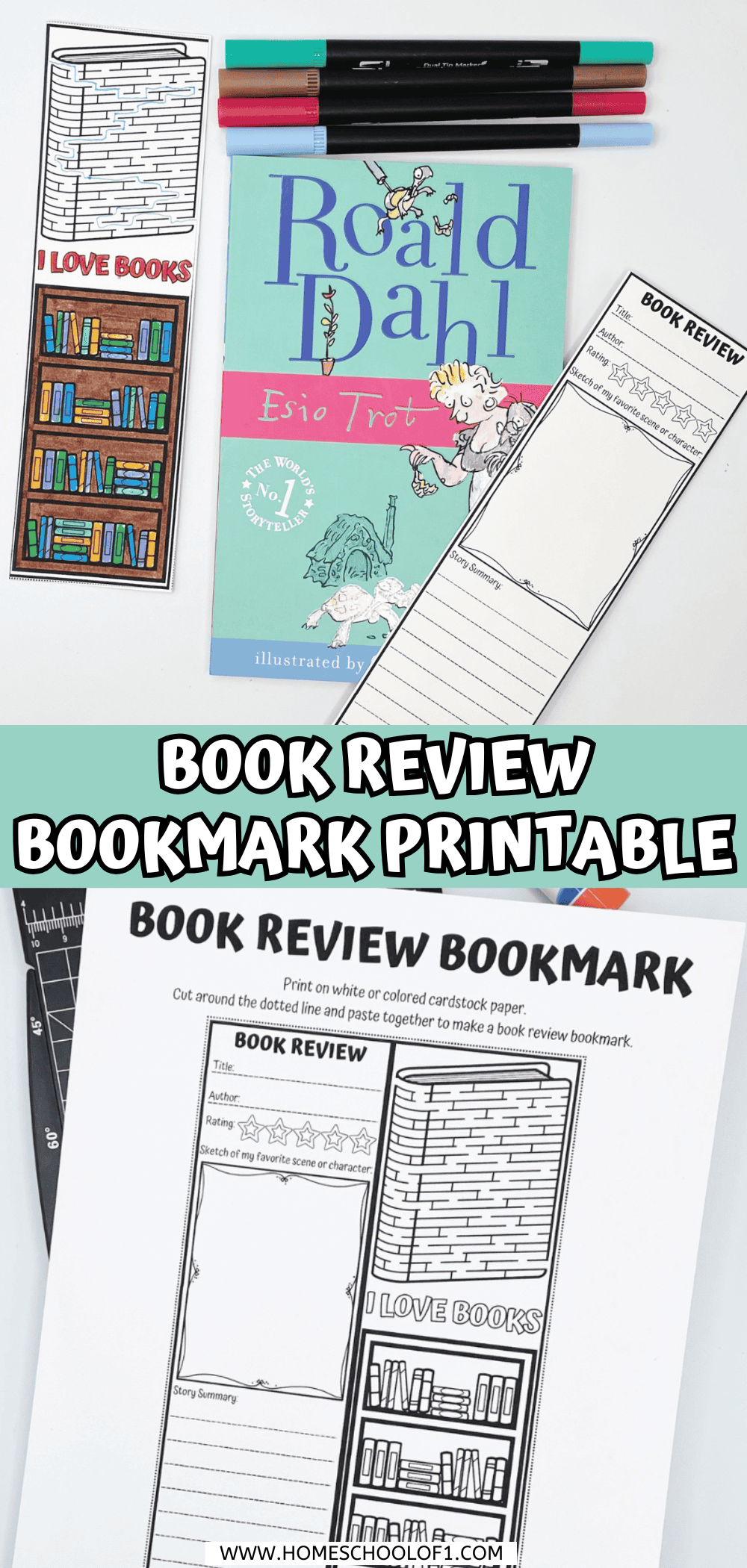 Free Book Review Bookmark Printable for Kids
