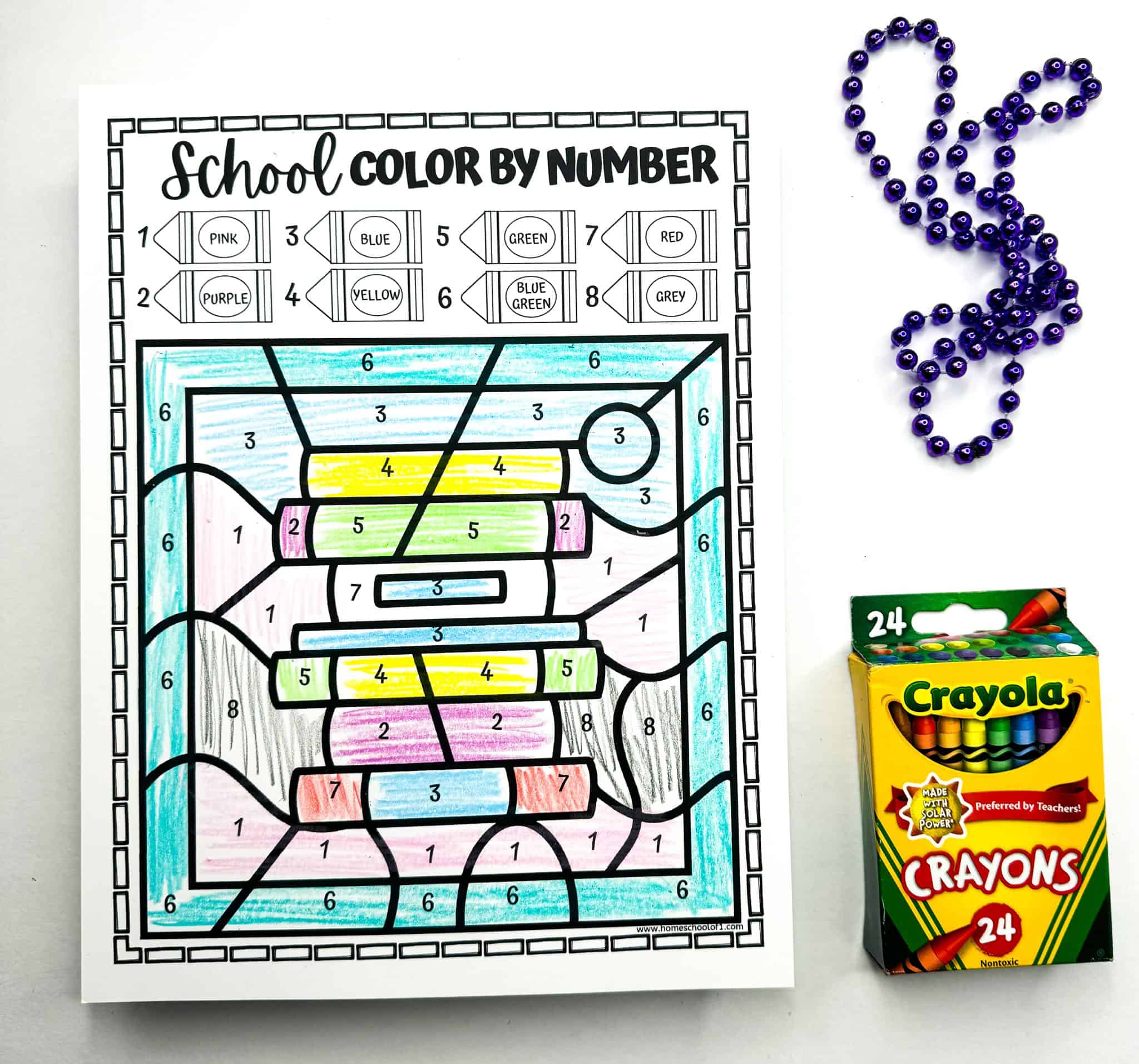 Free Back to School Color by Number Printables