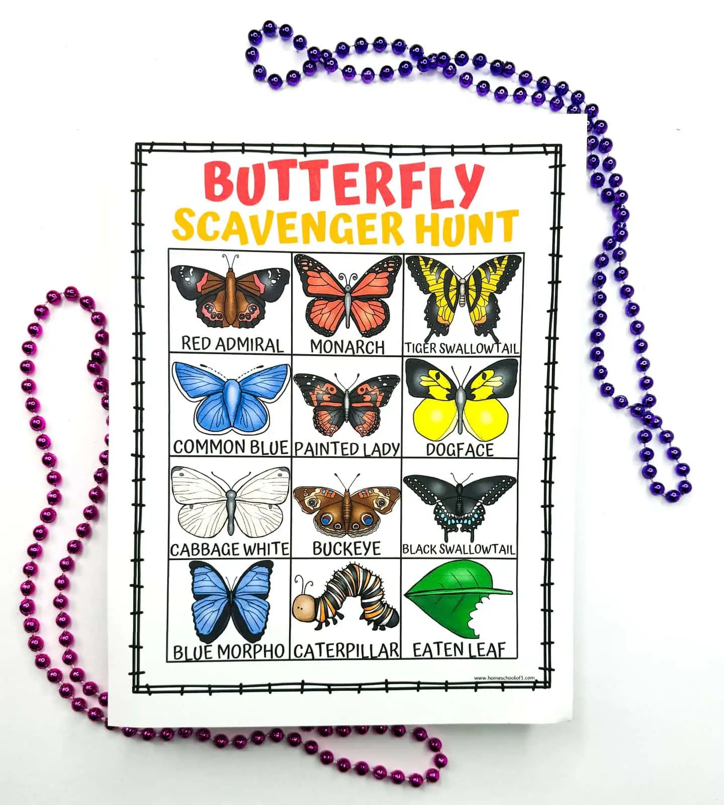 Free Butterfly Scavenger Hunt Printable for Kids