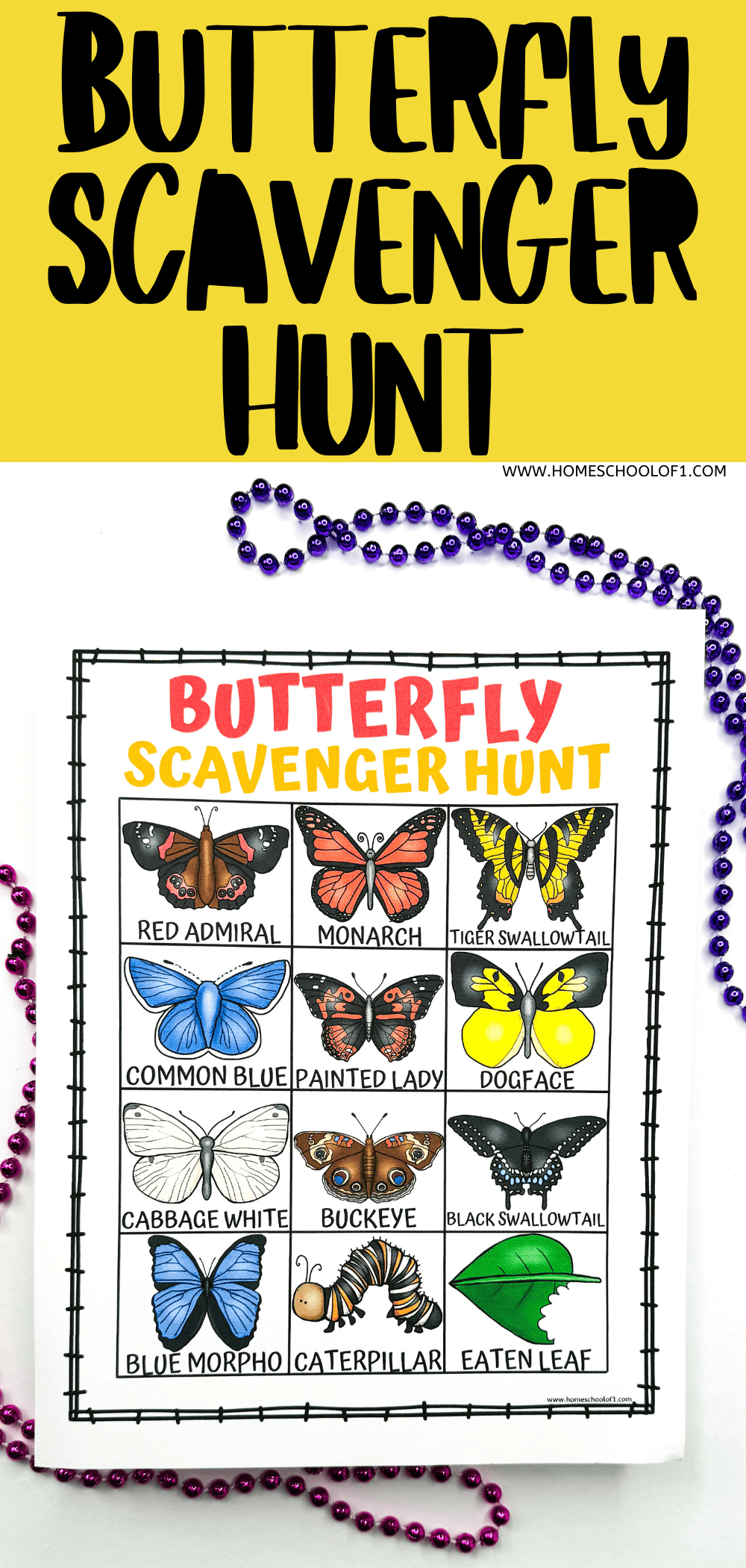 Free Butterfly Scavenger Hunt Printable for Kids