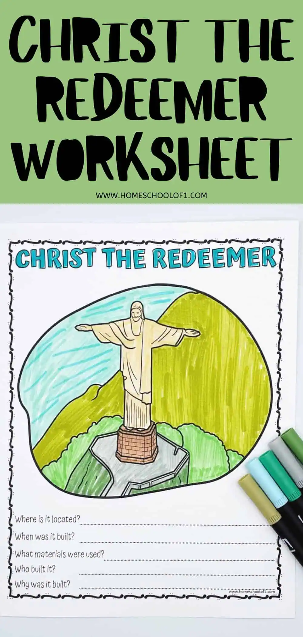 Christ the Redeemer Worksheet & Fun Facts for Kids