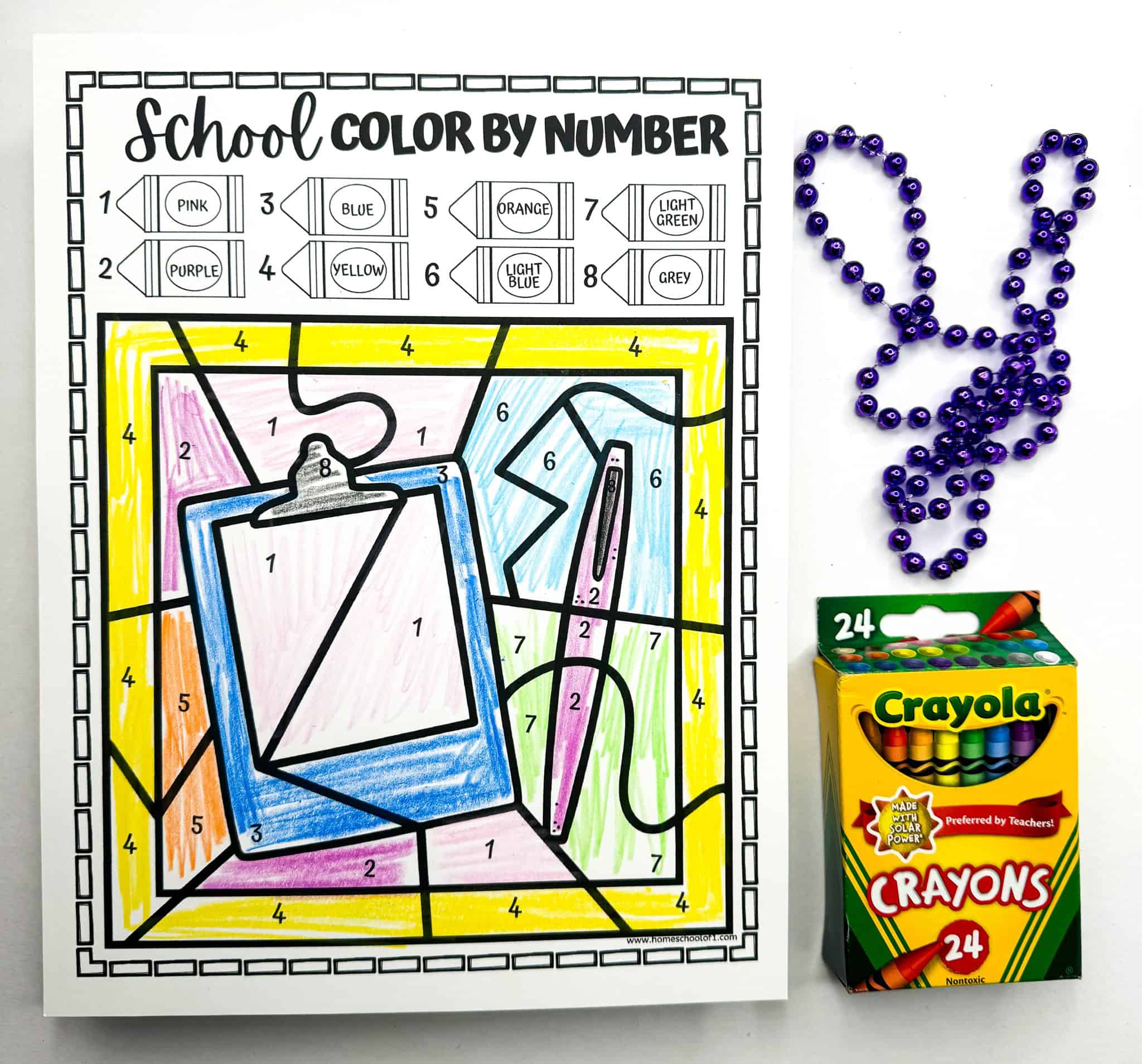 Free Back to School Color by Number Printables