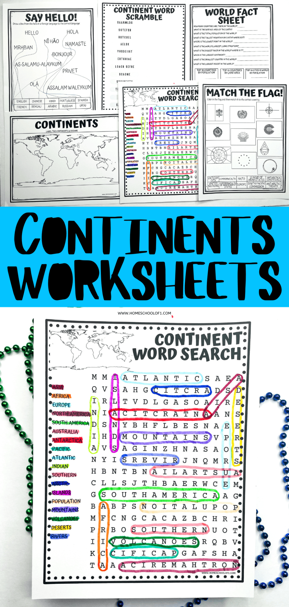 Free Continents Worksheet for Kids | Fun Geography Printables