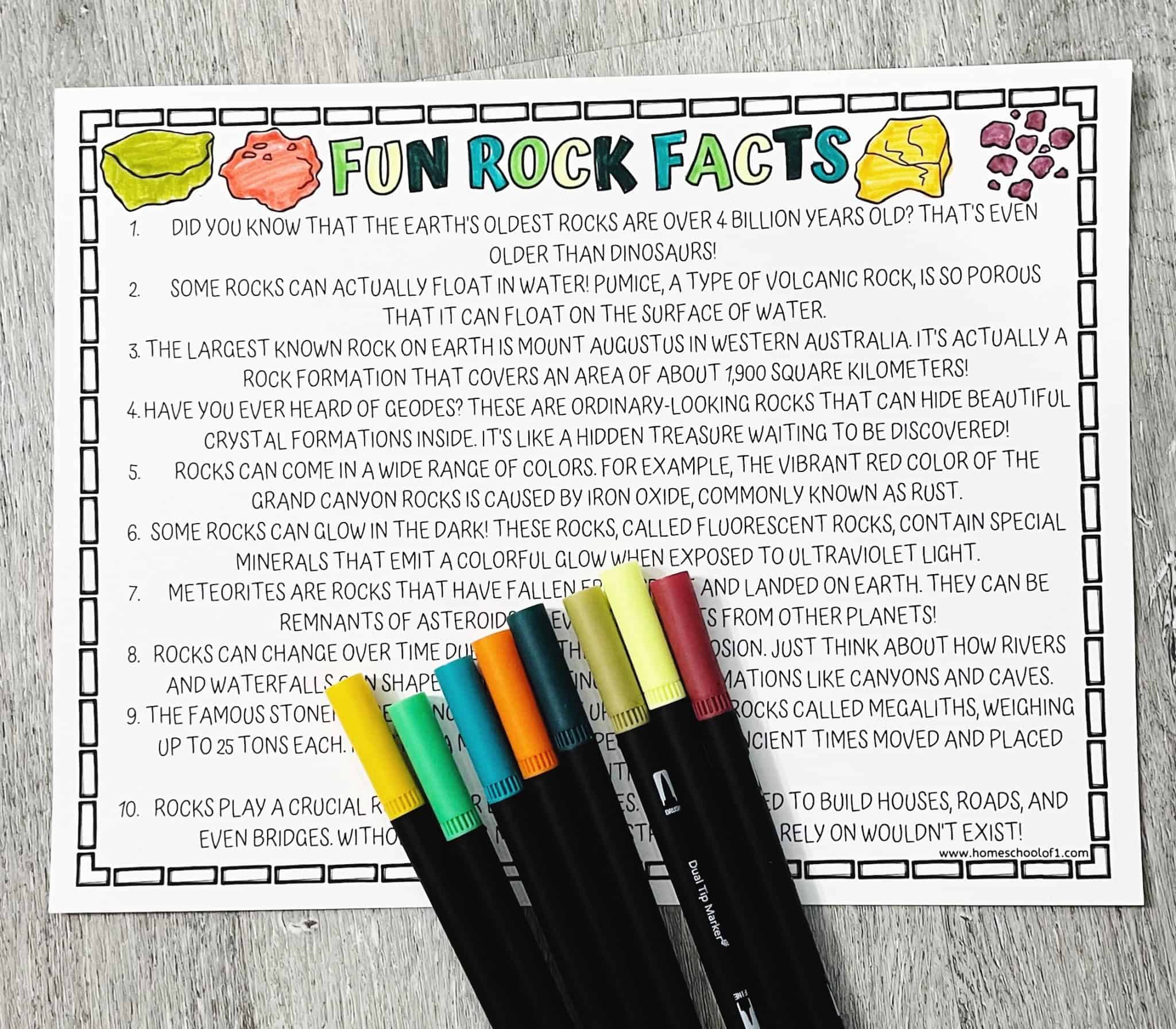 Free Types of Rocks Worksheet for Kids