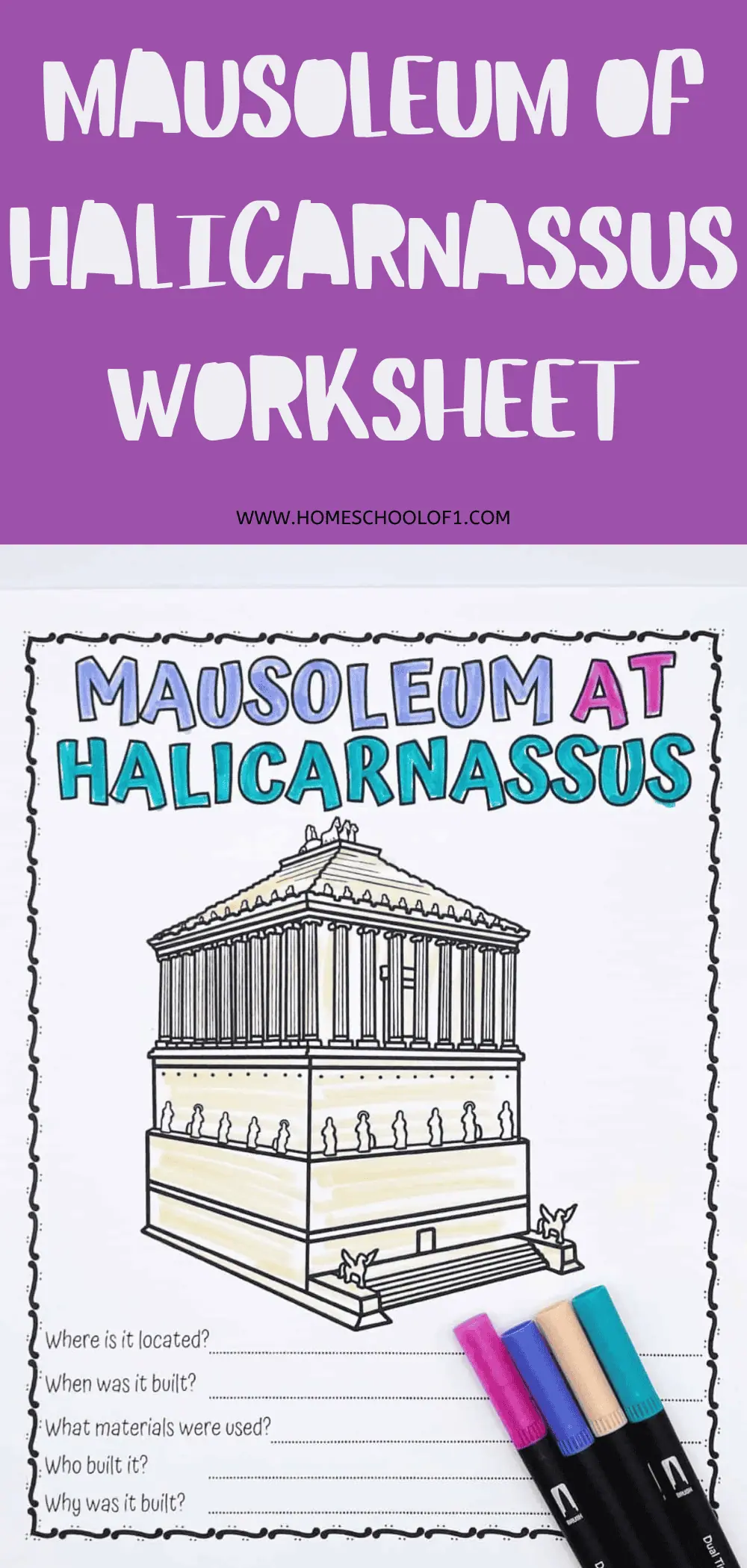 Mausoleum of Halicarnassus Worksheet & Fun Facts for Kids