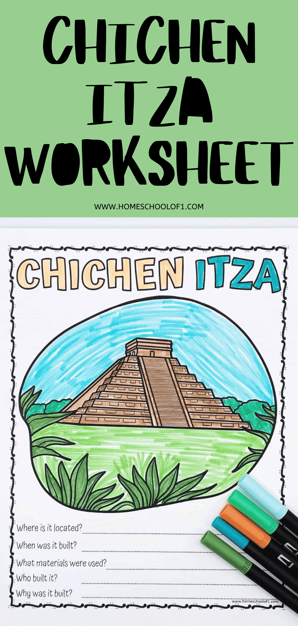 Chichen Itza Worksheet & Fun Facts for Kids