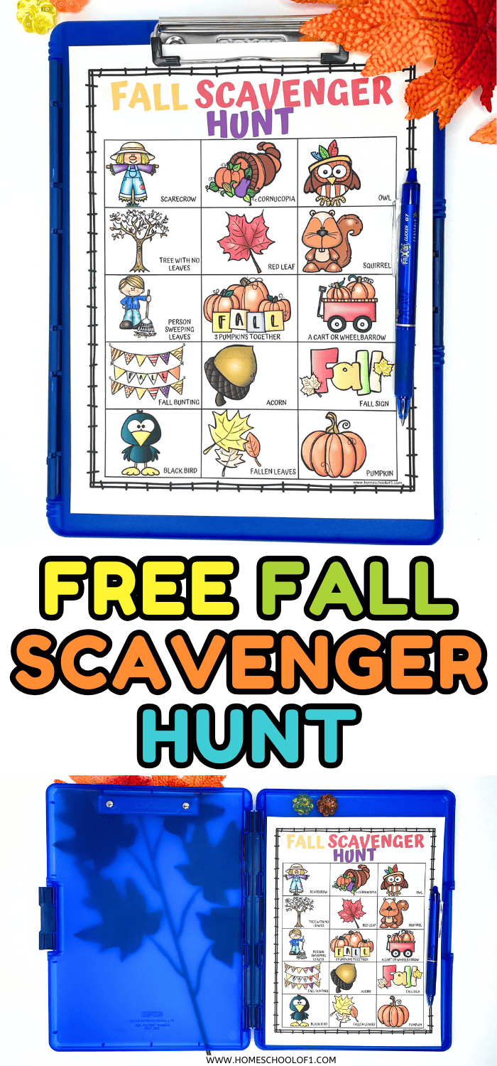 Free Fall Scavenger Hunt Printable For Kids
