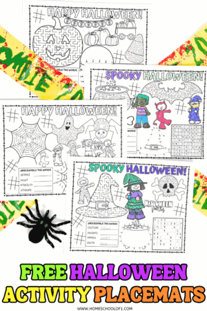 Free Halloween Activity Placemats for Table Fun