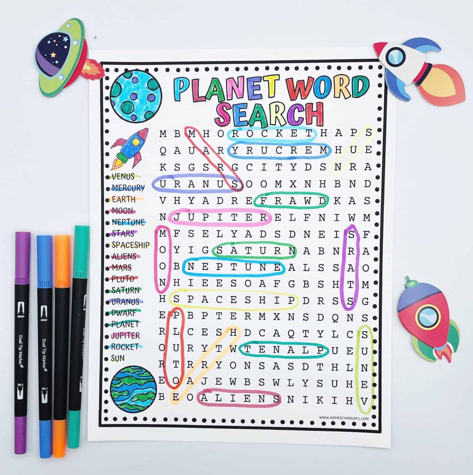 Planet Word Search Free Printable