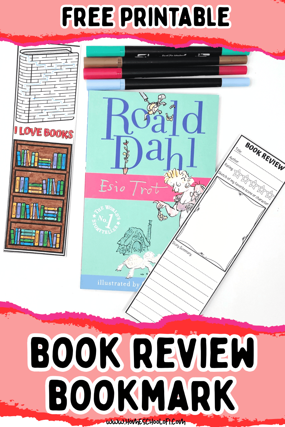 Free Book Review Bookmark Printable for Kids