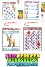 Free Reindeer Preschool Worksheets (Holiday Printables)