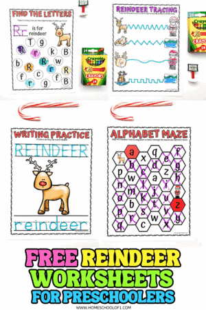 Free Reindeer Preschool Worksheets (Holiday Printables)