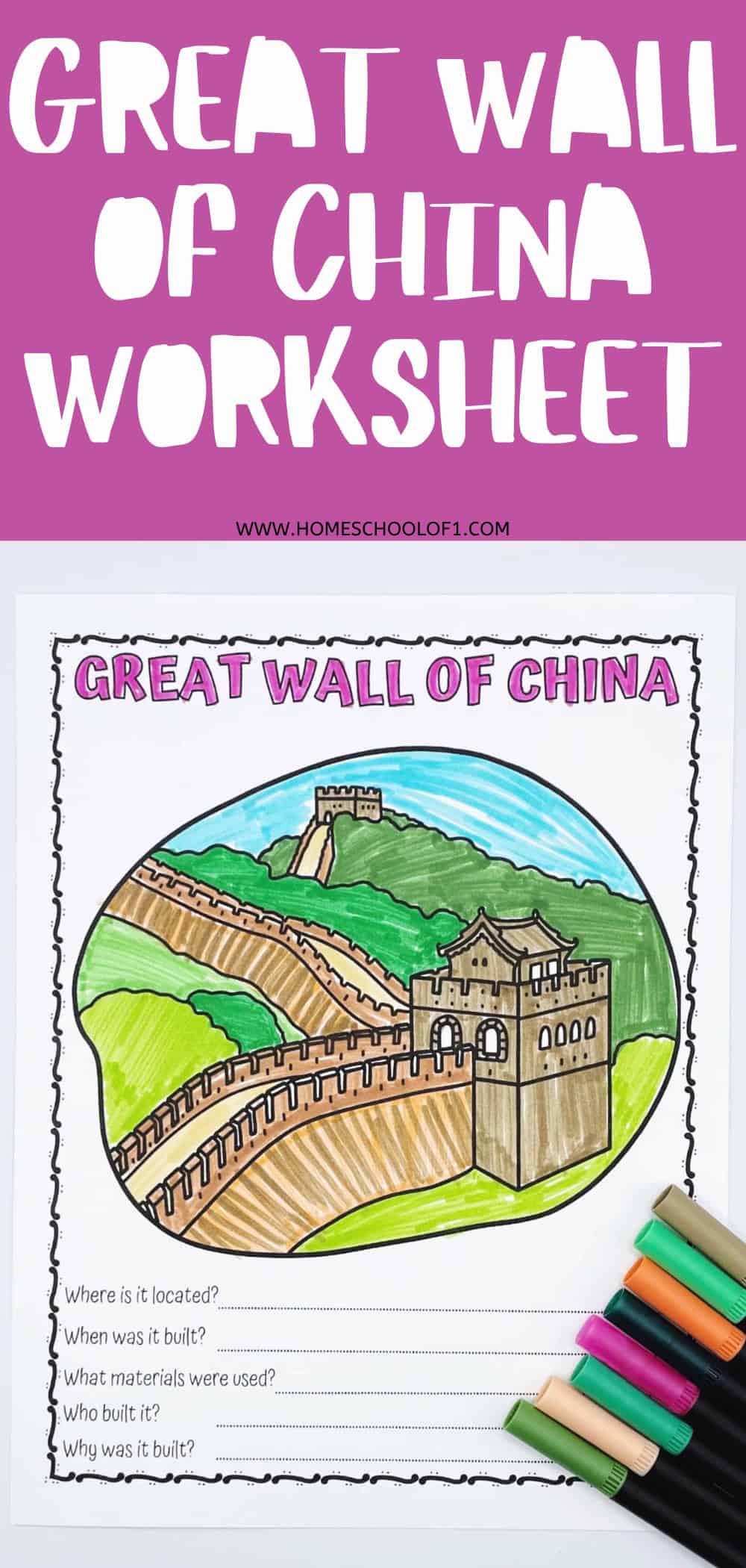 Great Wall of China Worksheet & Fun Facts for Kids