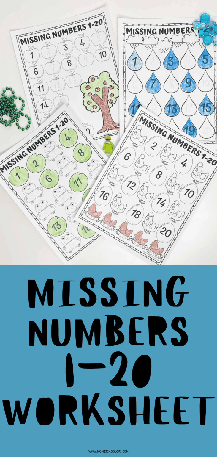 Missing Numbers 1-20 Worksheet (4 Free Printables)