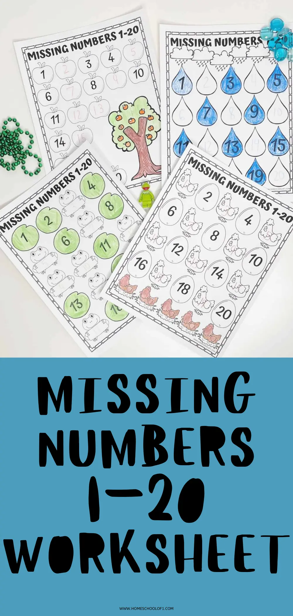 Missing Numbers 1-20 Worksheet (4 Free Printables)