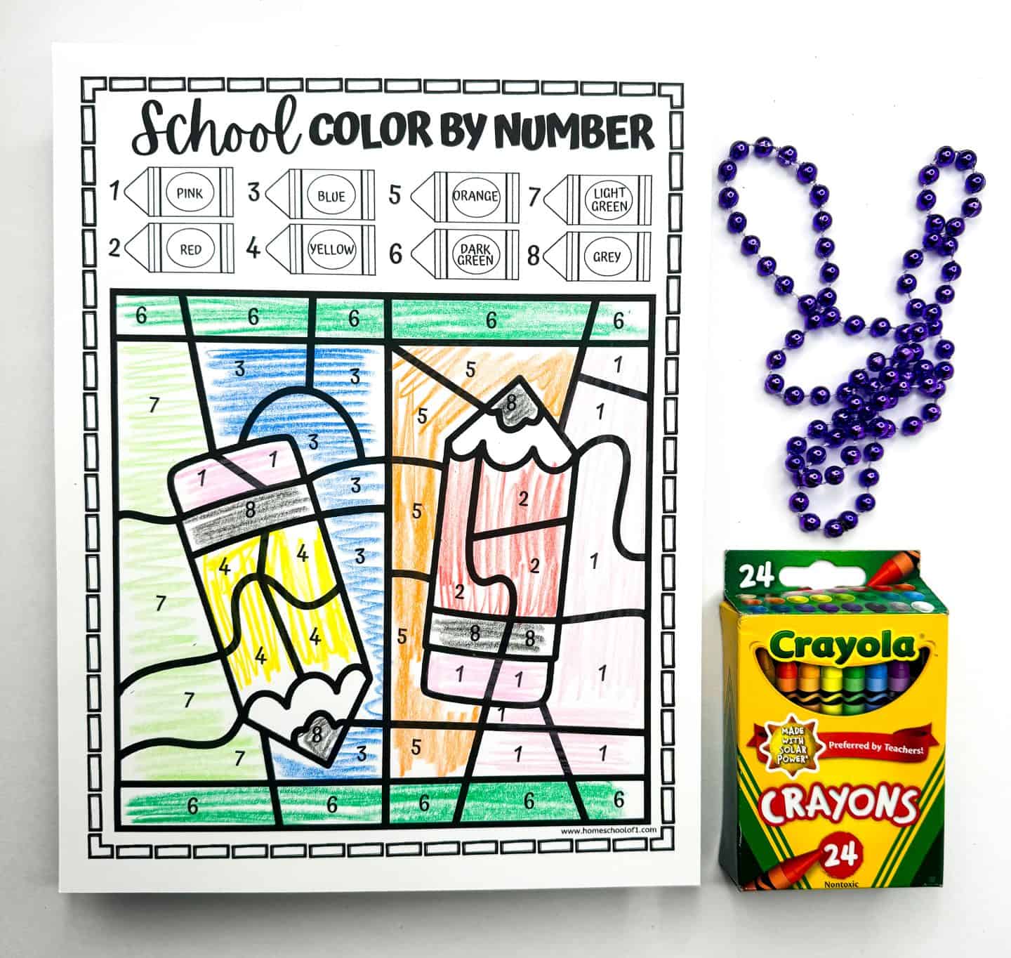 Free Back to School Color by Number Printables