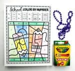 Free Back to School Color by Number Printables