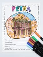Free Petra Worksheet | One of the 7 Wonders of the World