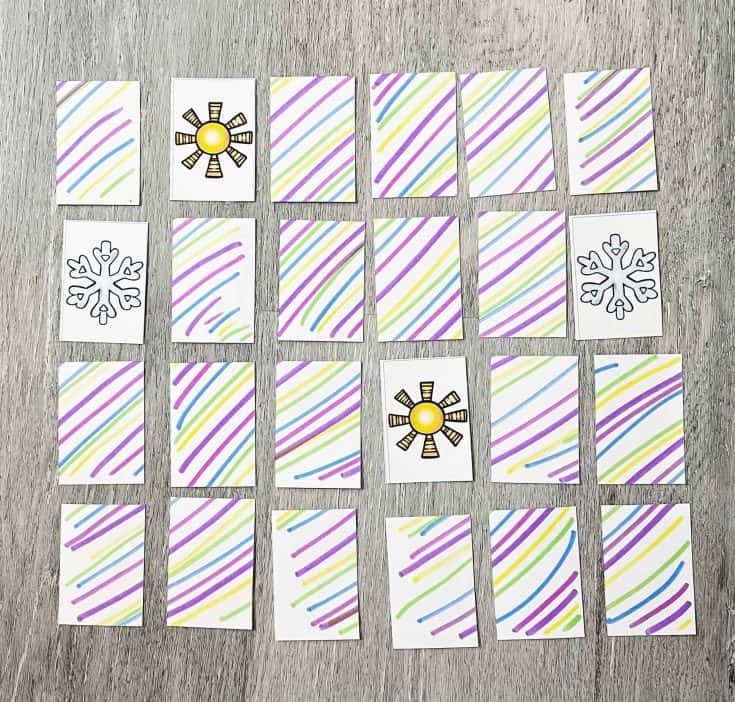 Free Weather Memory Game Printable