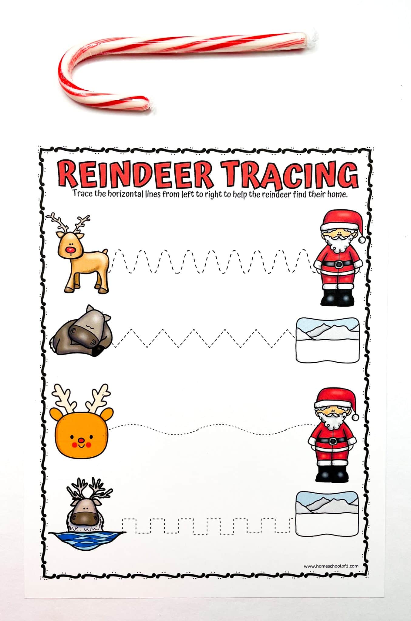 Free Reindeer Preschool Worksheets (Holiday Printables)