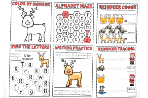 Free Reindeer Worksheets for Kids