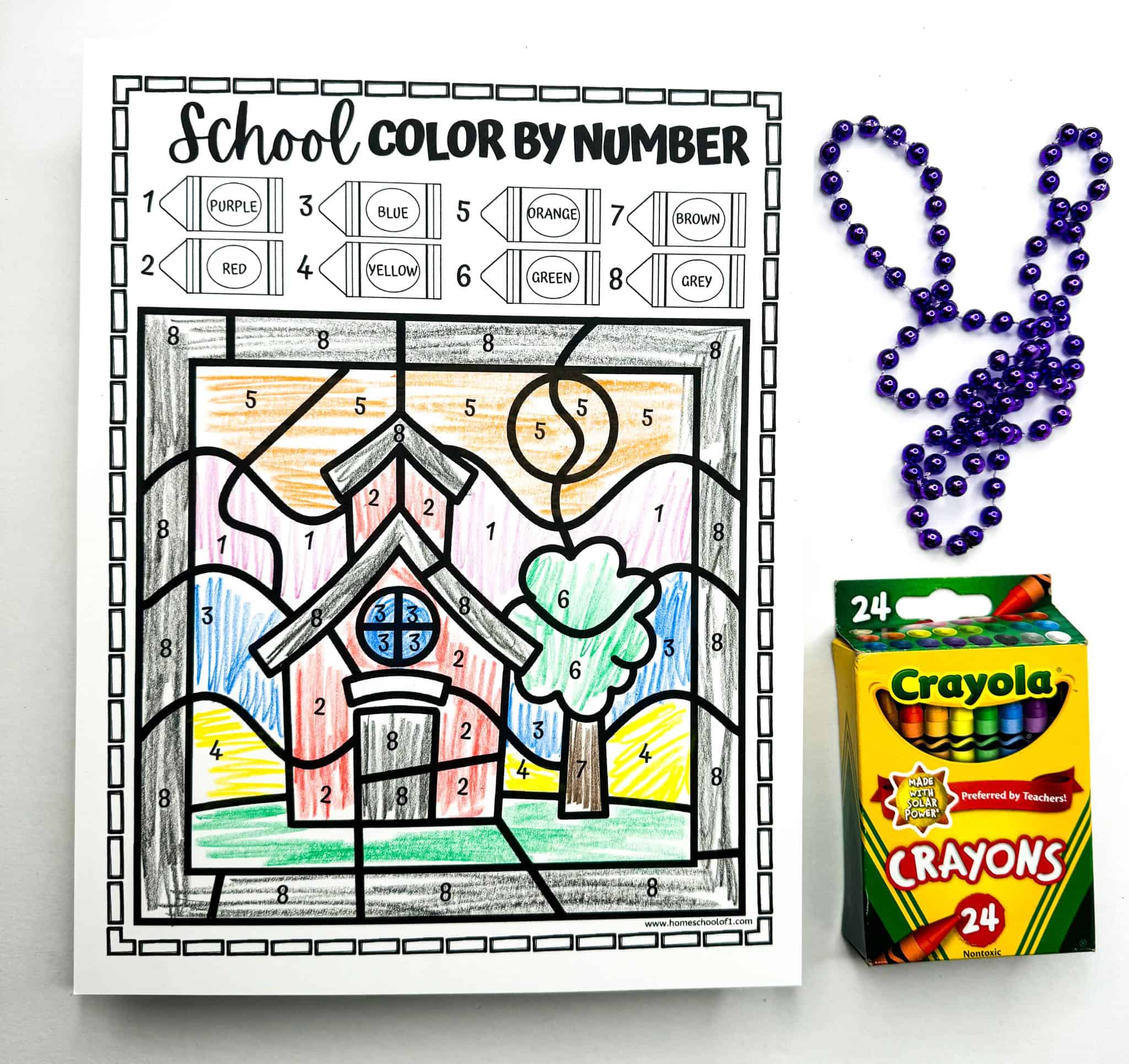 Free Back to School Color by Number Printables