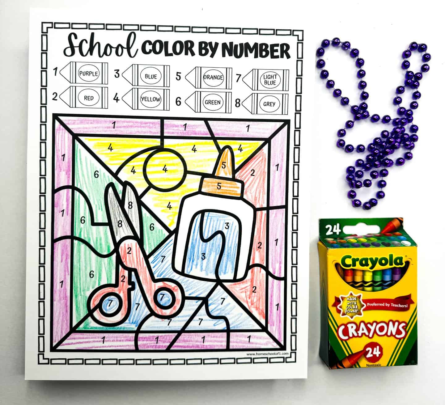 Free Back to School Color by Number Printables