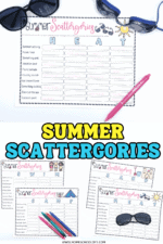 Free Summer Scattergories Printable Game Boards