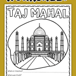 Free Taj Mahal Worksheet | Research and Coloring Page
