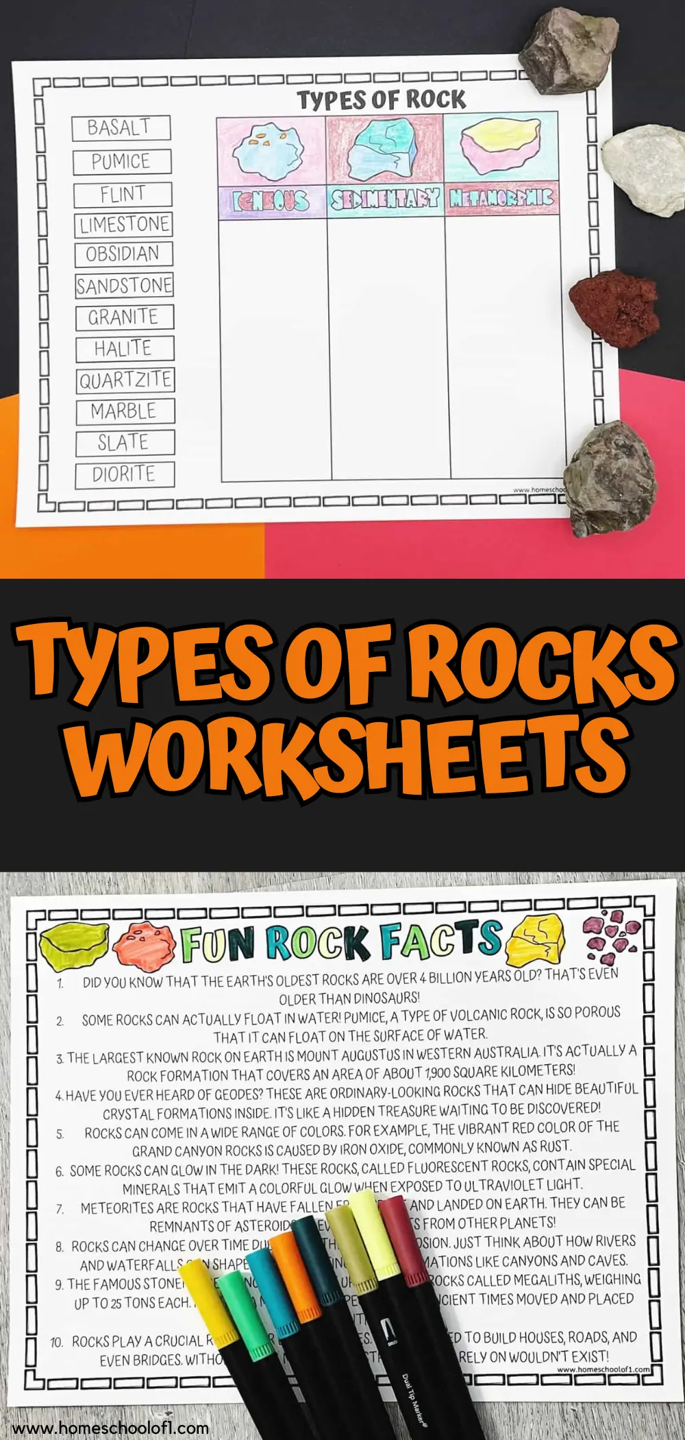 Free Types of Rocks Worksheet for Kids