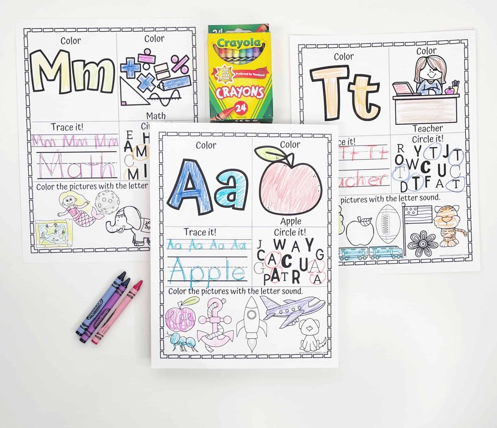 Free Back to School Alphabet Worksheets for Kindergarten (A-Z)