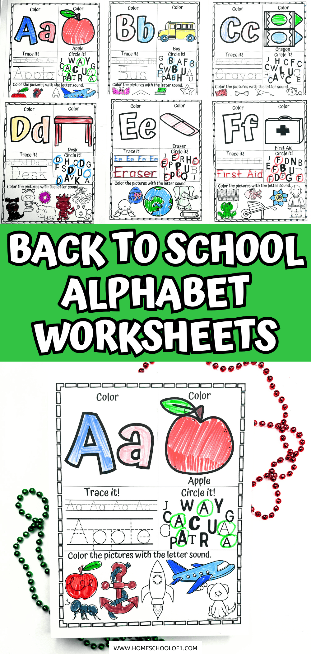 Free Back to School Alphabet Worksheets