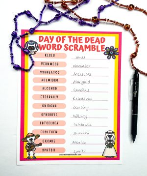 Free Day of the Dead Word Scramble Printable