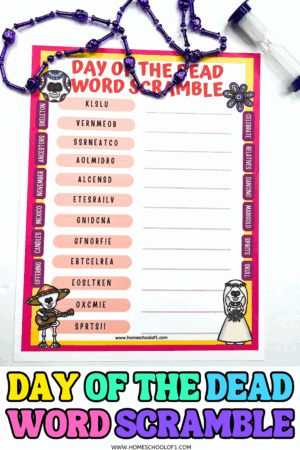 Free Day of the Dead Word Scramble Printable