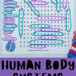 Free Human Body Systems Word Search For Kids
