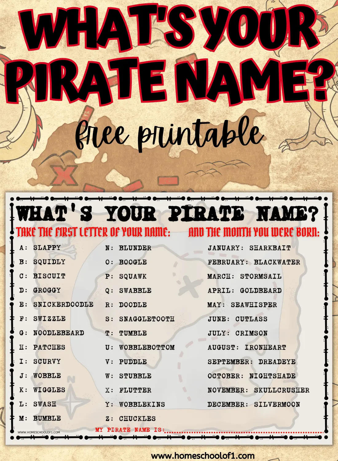 What s Your Pirate Name Free Printable What s Your Pirate Name Free Printable