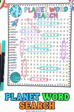 Planet Word Search Free Printable