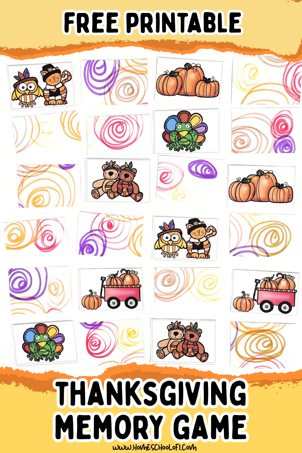 Free Thanksgiving Memory Game Printable
