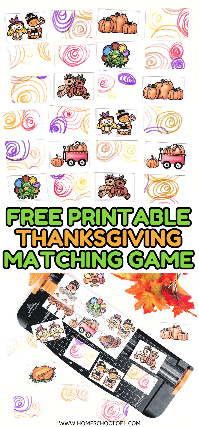 Free Thanksgiving Memory Game Printable