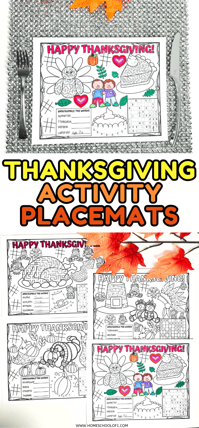 Free Thanksgiving Placemats for Kids