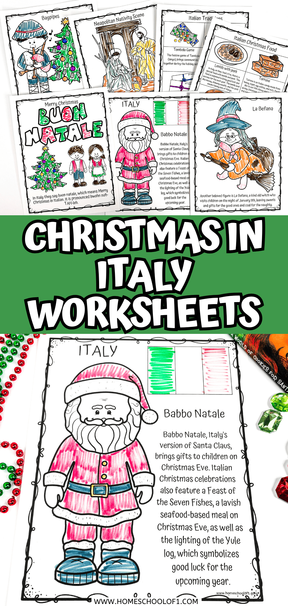 Free Christmas In Italy Worksheets
